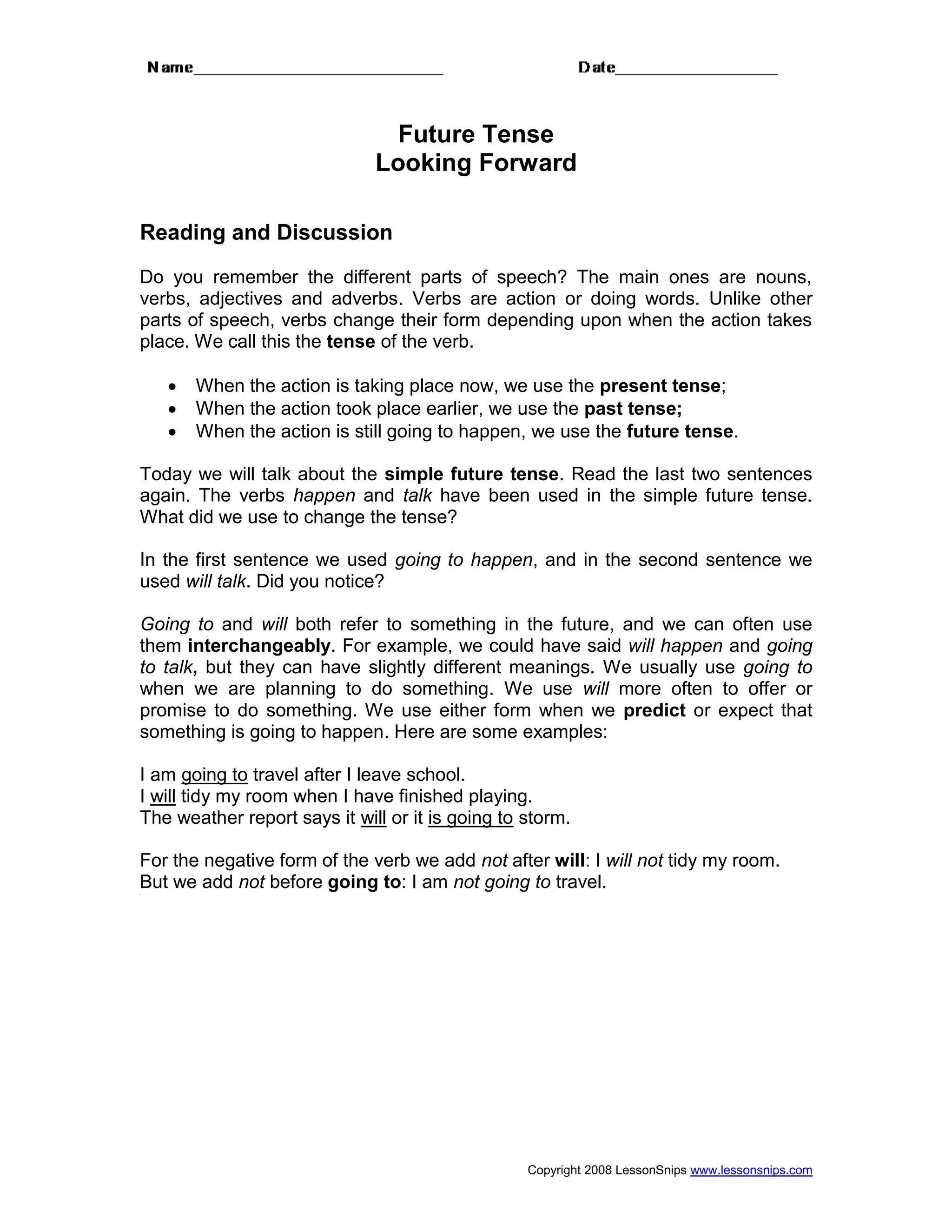 English futuretense | PDF