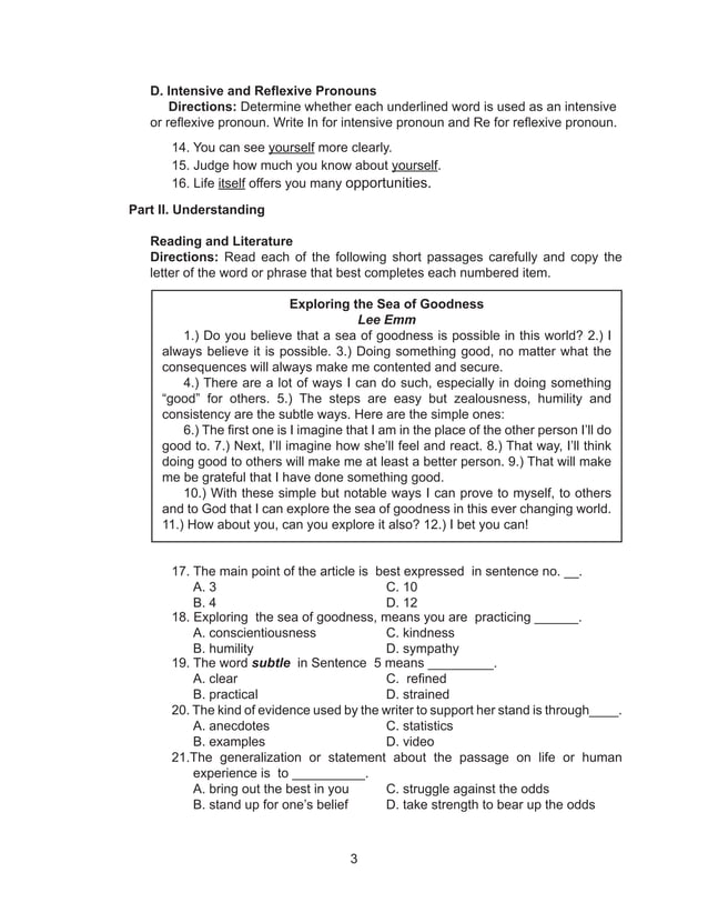 Grade 10 English Module (1st Quarter) | PDF