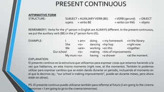 Present and Past Simple and Continuous for Spanish Learners. | PPTX
