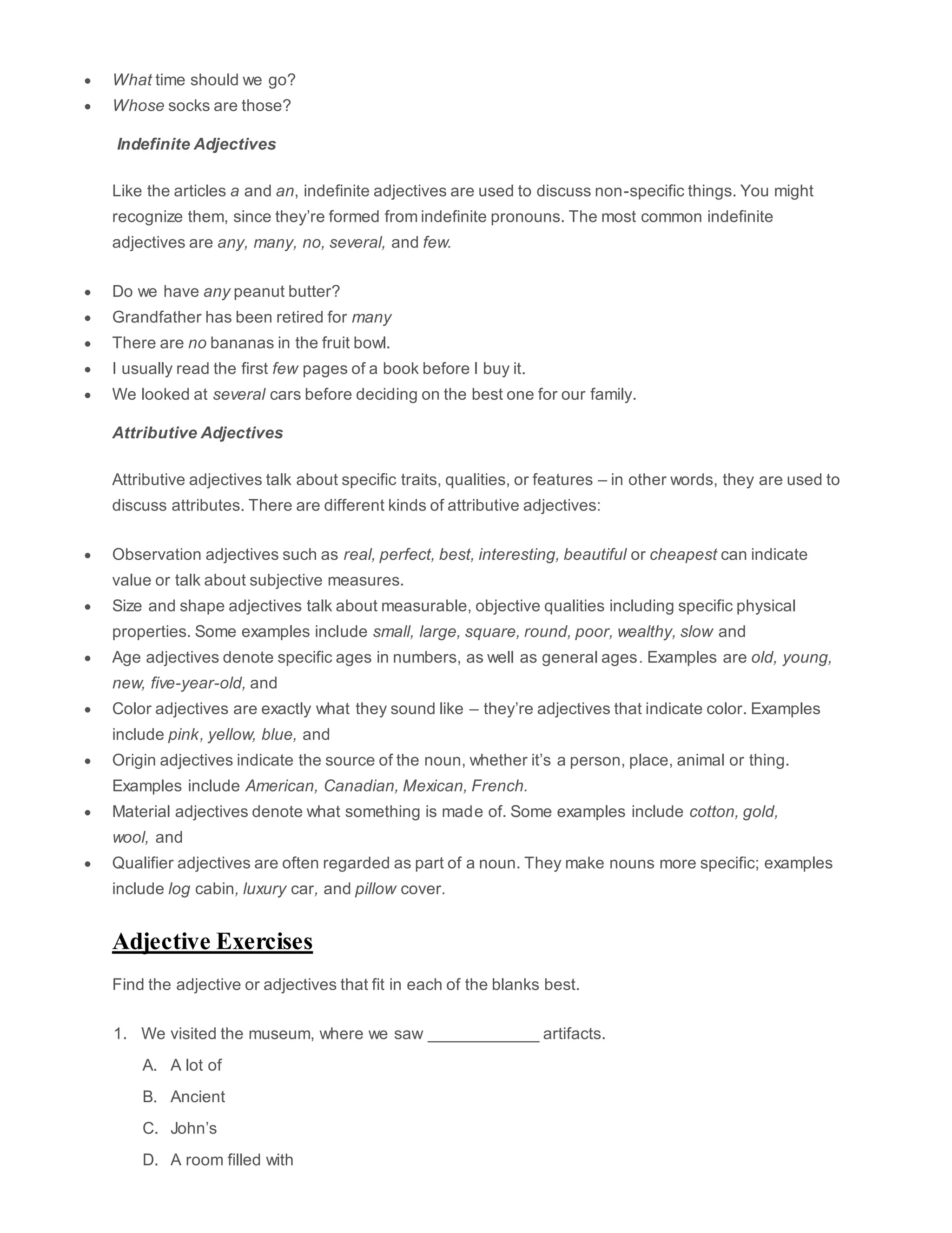 English grammar-Adjective | PDF