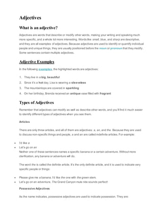 English grammar-Adjective | PDF