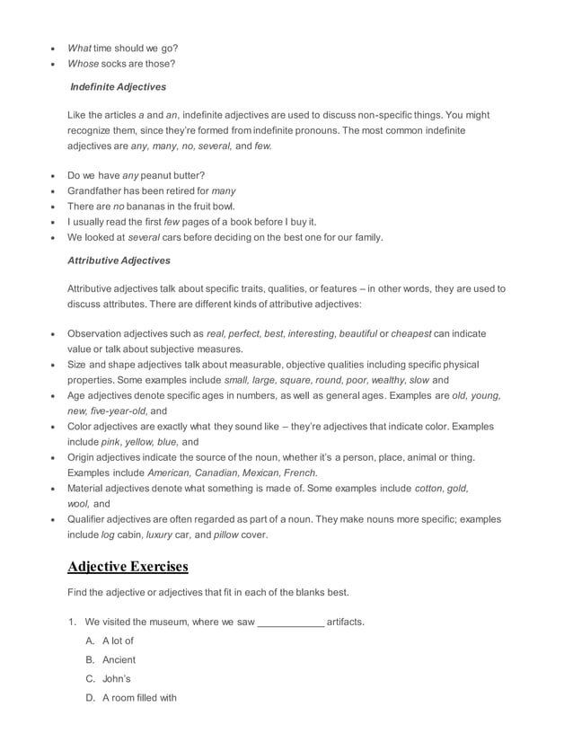 English grammar-Adjective | PDF