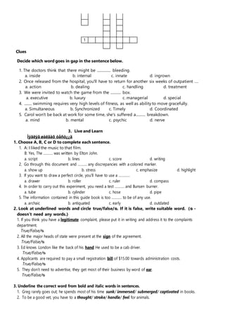 Test for English Grammar - 6 | DOCX | Resume Writing and Advice | Job ...