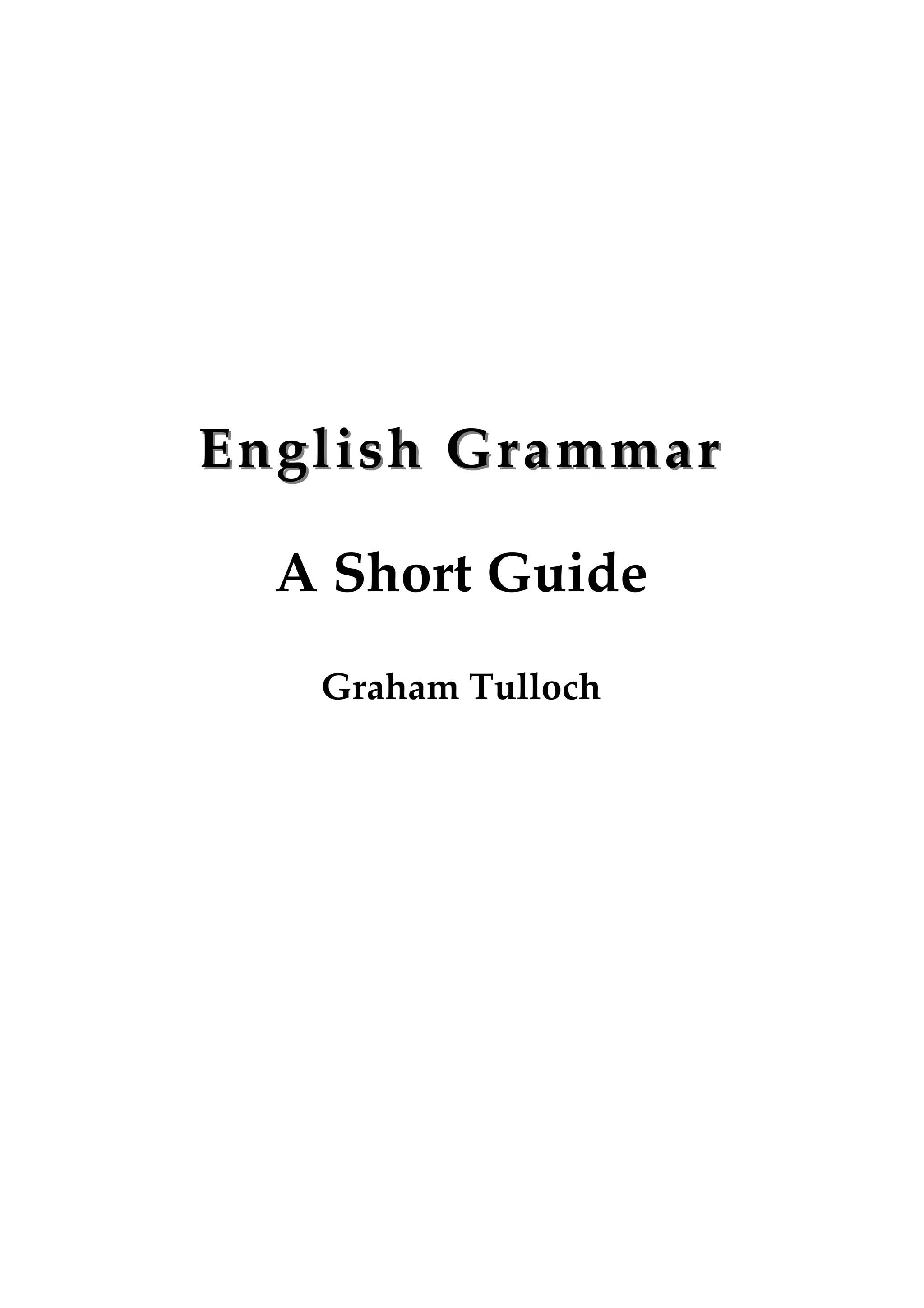 English grammar a short guide | PDF