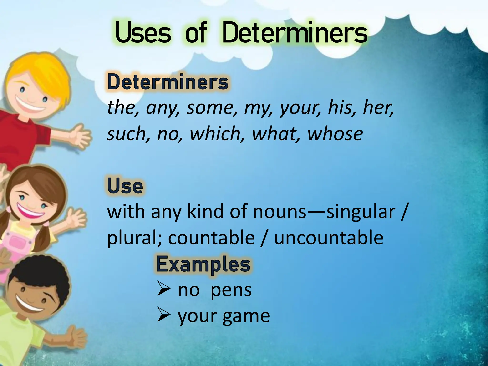 ENGLISH GRAMMAR-DETERMINERS PRESENTATION | PDF