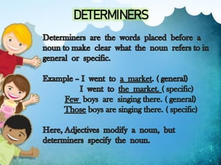 ENGLISH GRAMMAR-DETERMINERS PRESENTATION | PDF