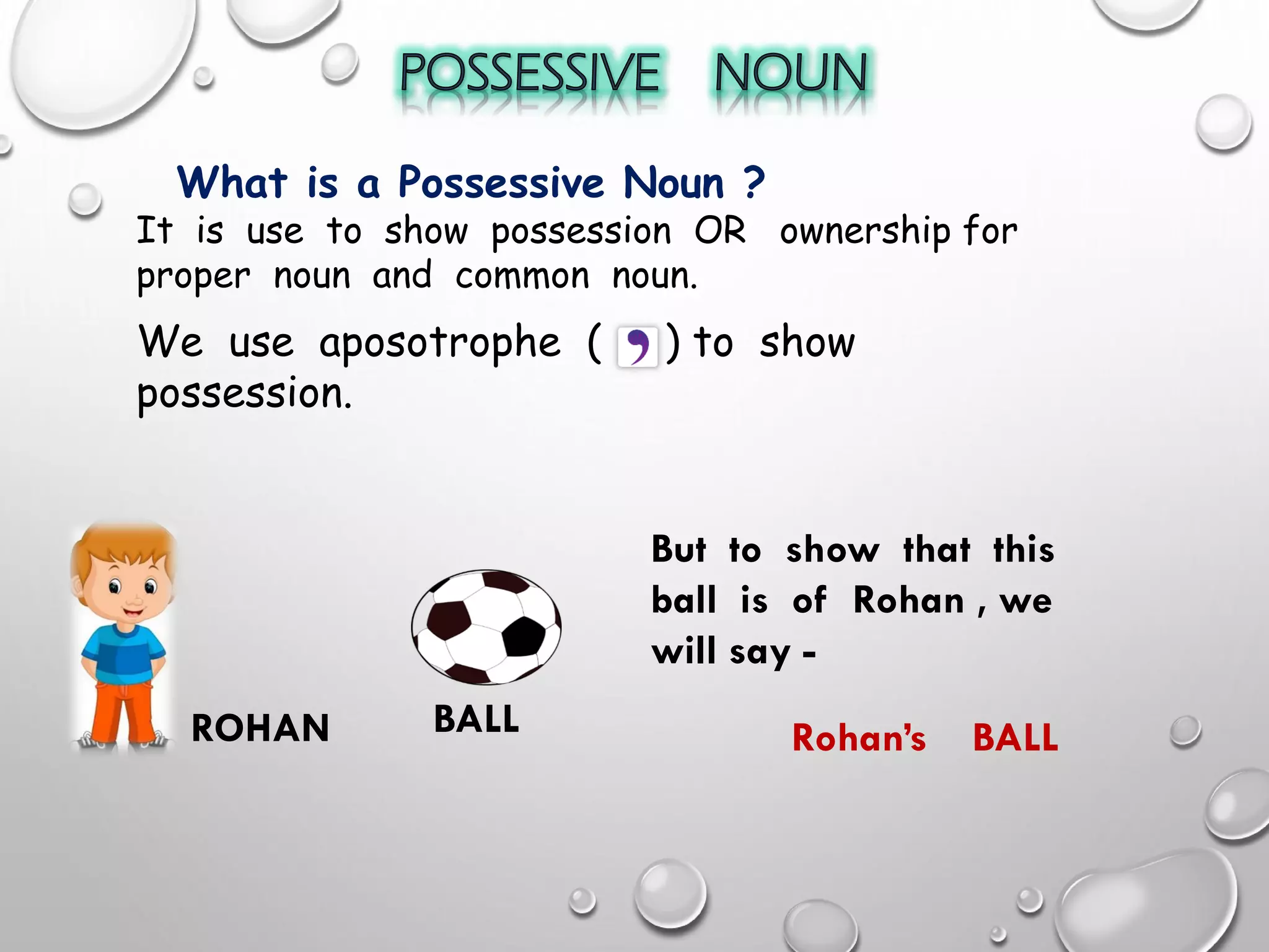 English grammar possessive noun & singular - plural nouns | PPT