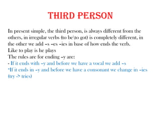 ENGLISH GRAMMAR- PRESENT SIMPLE, PPT PRESENTATION | PPTX