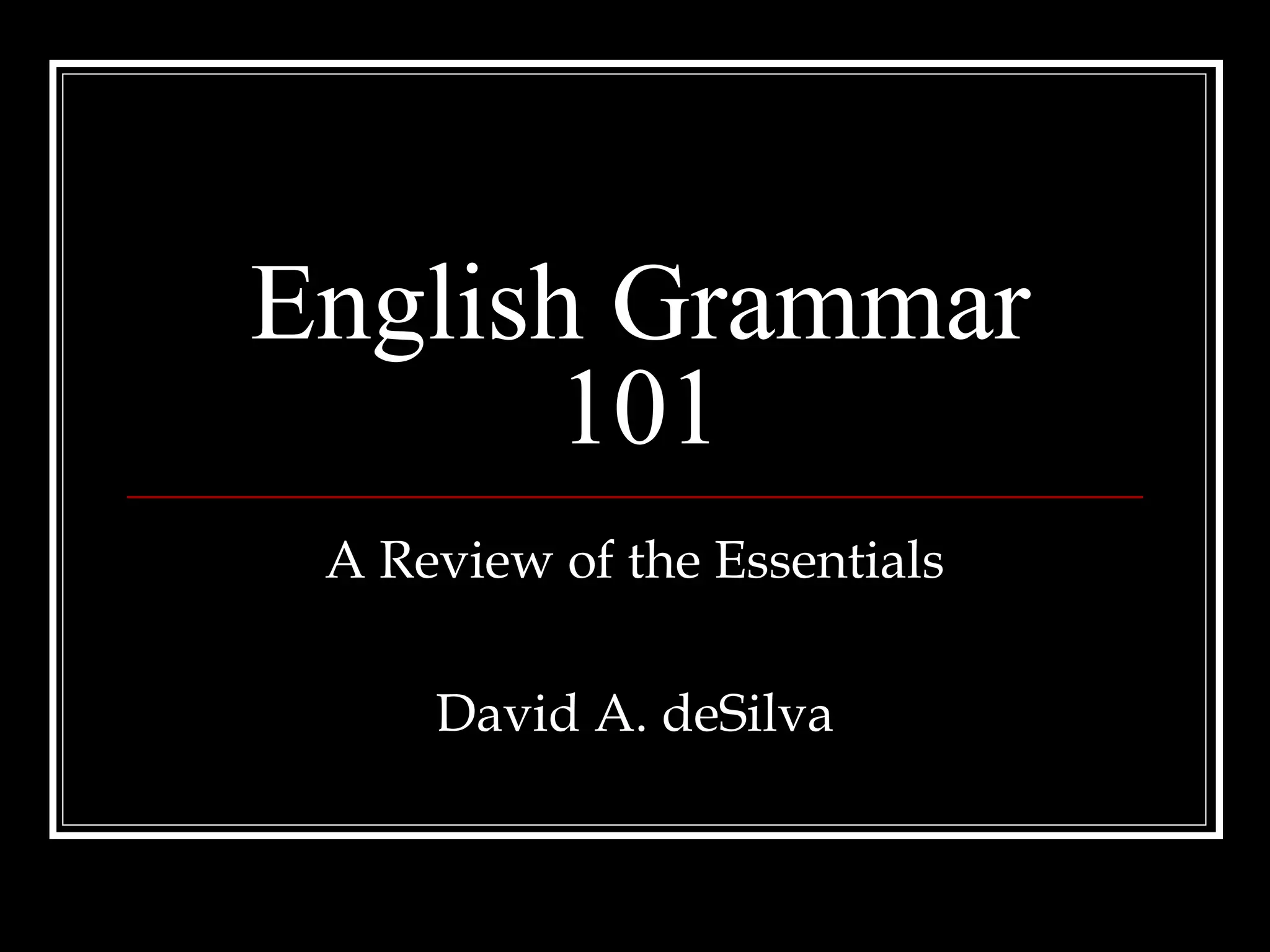 English grammar 101 | PPT