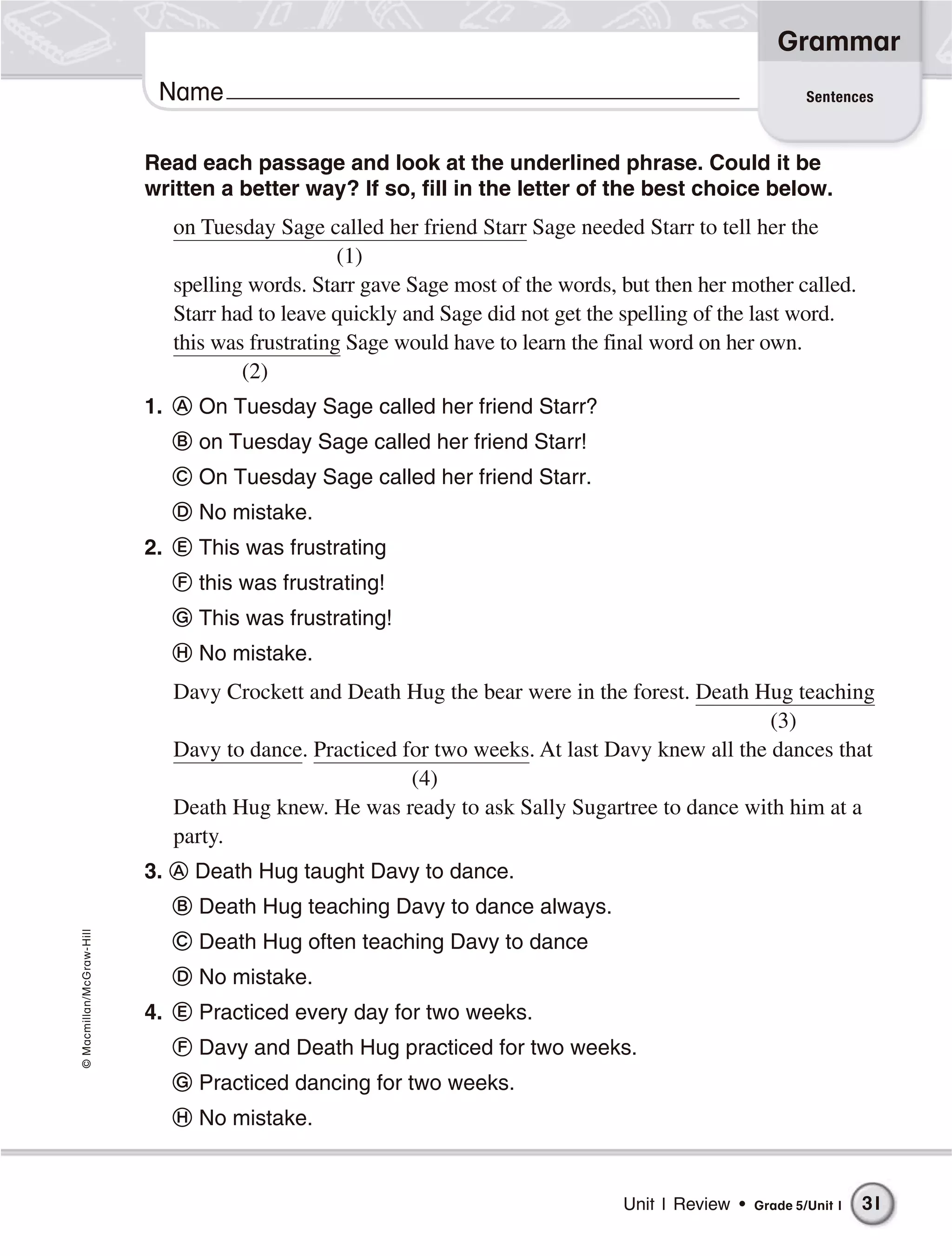 English grammar 5th grade | PDF