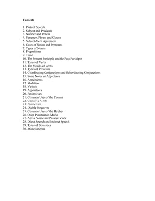 English Grammar Essentials (word document) | DOC