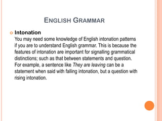 English grammar (intonation & stressed) | PPT