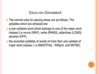 English grammar (intonation & stressed) | PPTX