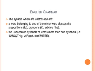 English grammar (intonation & stressed) | PPTX
