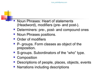 English grammar: Noun Phrases | PPT