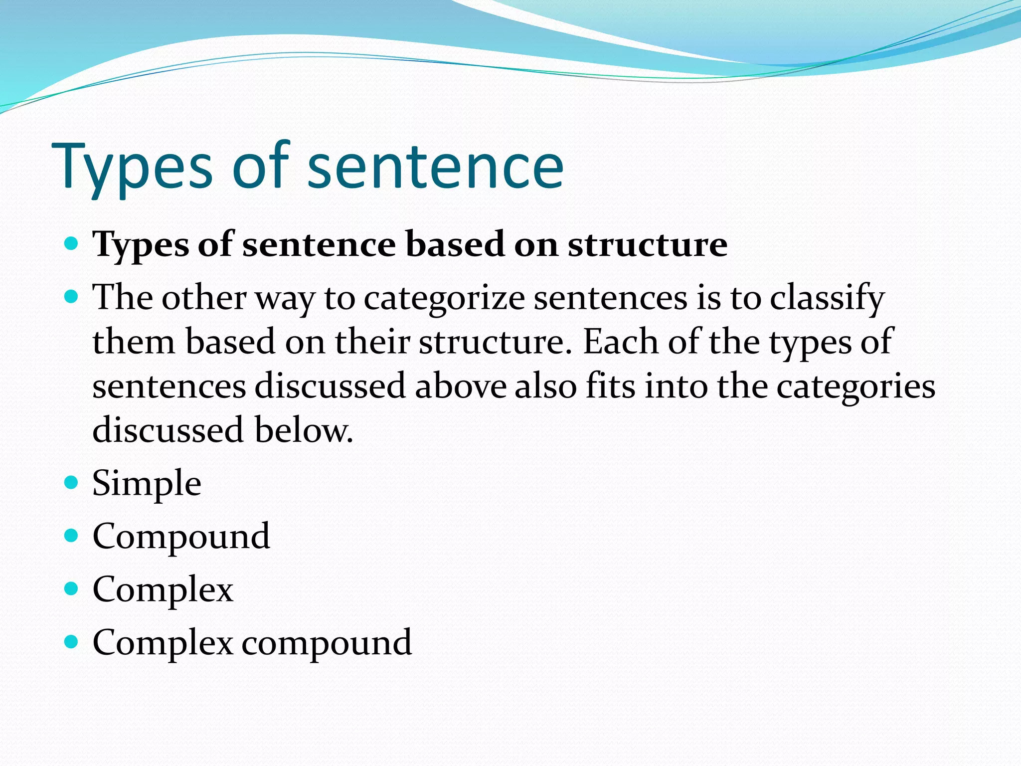 English grammar projects on sentences | PPTX