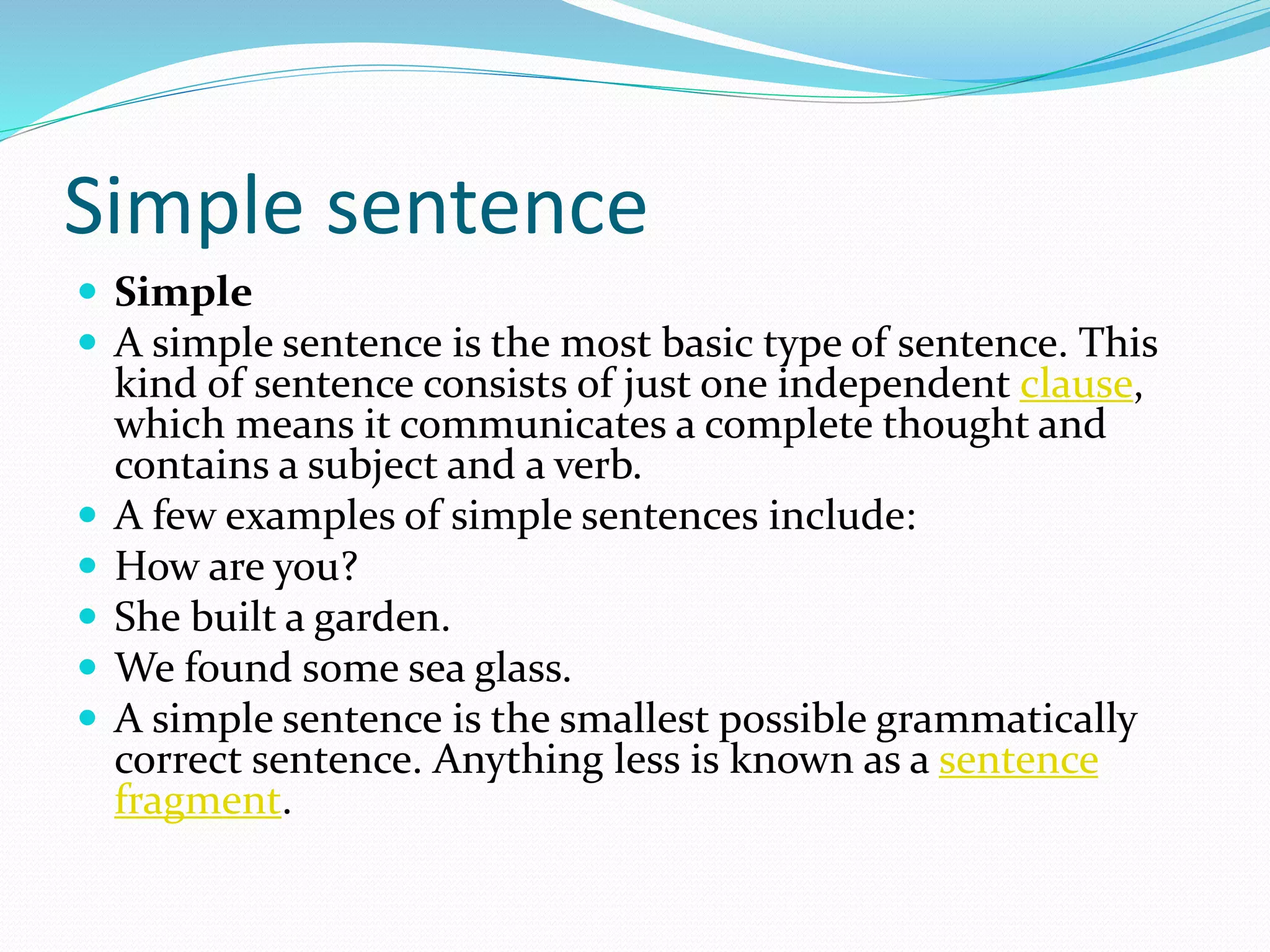 English grammar projects on sentences | PPTX