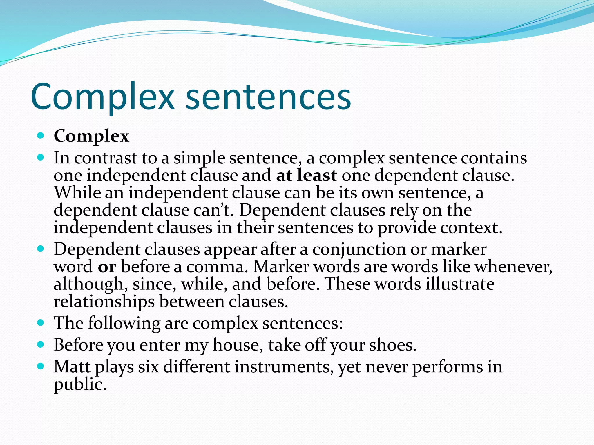 English grammar projects on sentences | PPTX