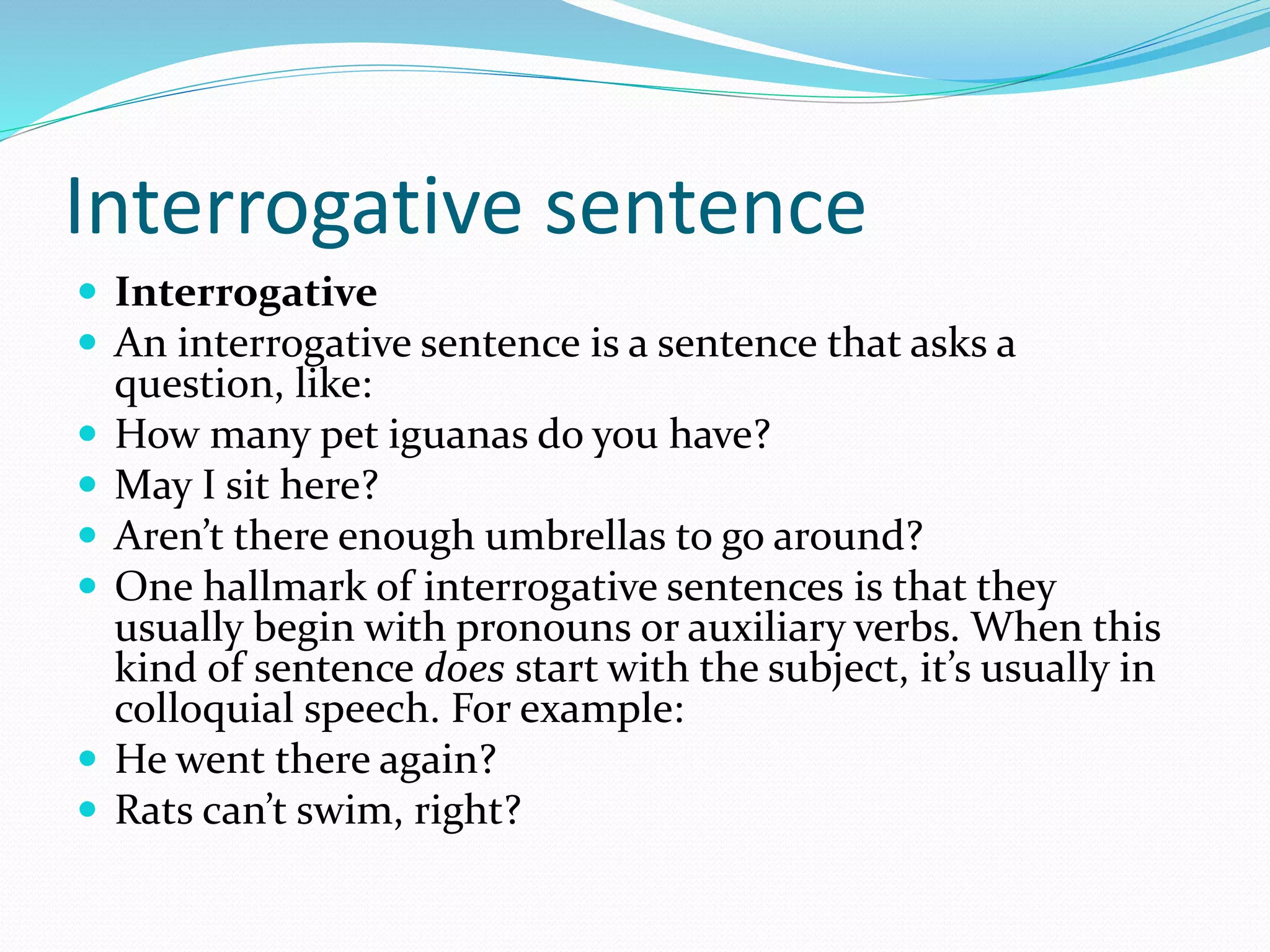 English grammar projects on sentences | PPTX