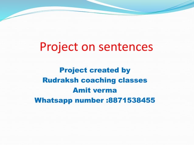 English grammar projects on sentences | PPTX | Chemistry | Science