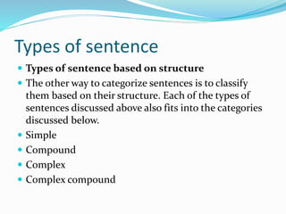 English grammar projects on sentences | PPTX