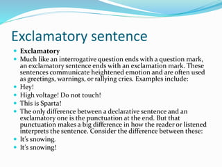 English grammar projects on sentences | PPTX