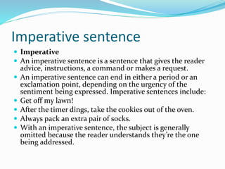 English grammar projects on sentences | PPTX