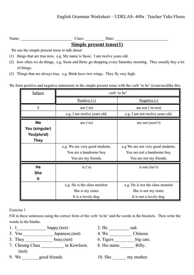 English grammar worksheet | PDF