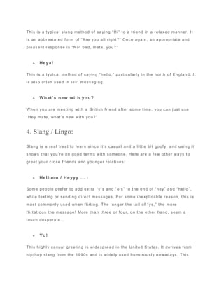English greetings for english learners | PDF