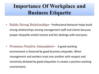 Workplace and Business Etiquette | PPTX