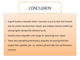 Workplace and Business Etiquette | PPTX