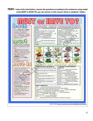 MODAL VERBS MUST vs. HAVE TO | PDF