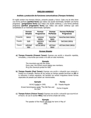 English handout 5to 2do lapso | DOCX