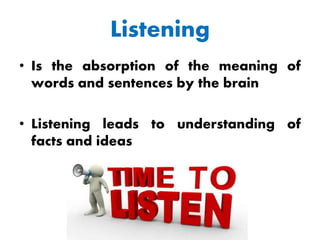 Tackling the problems of listening | PPTX