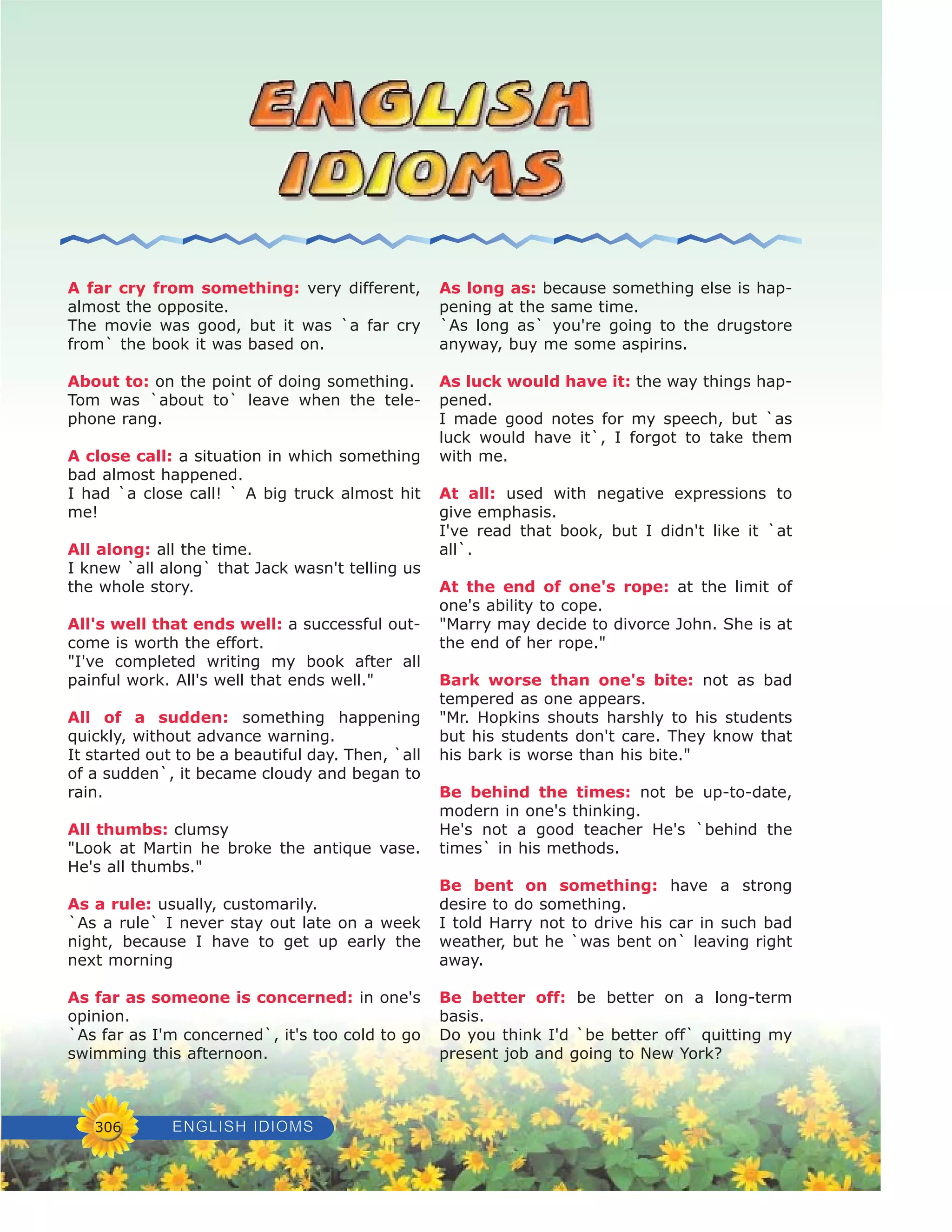 English idioms | PDF
