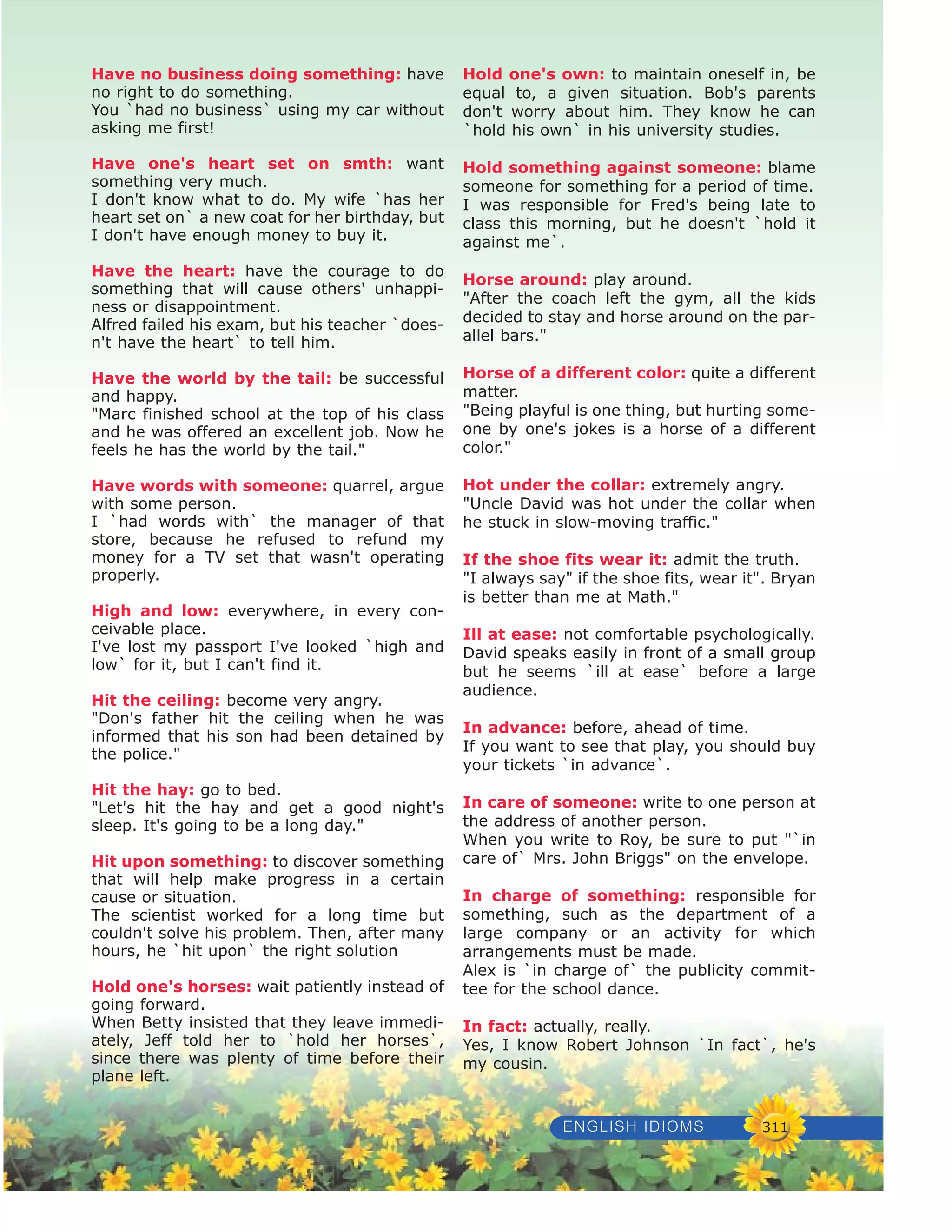 English idioms | PDF