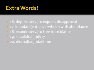 English I H Vocabulary Lesson 9 | PPTX