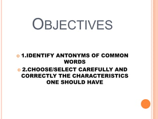 English ii antonyms | PPT