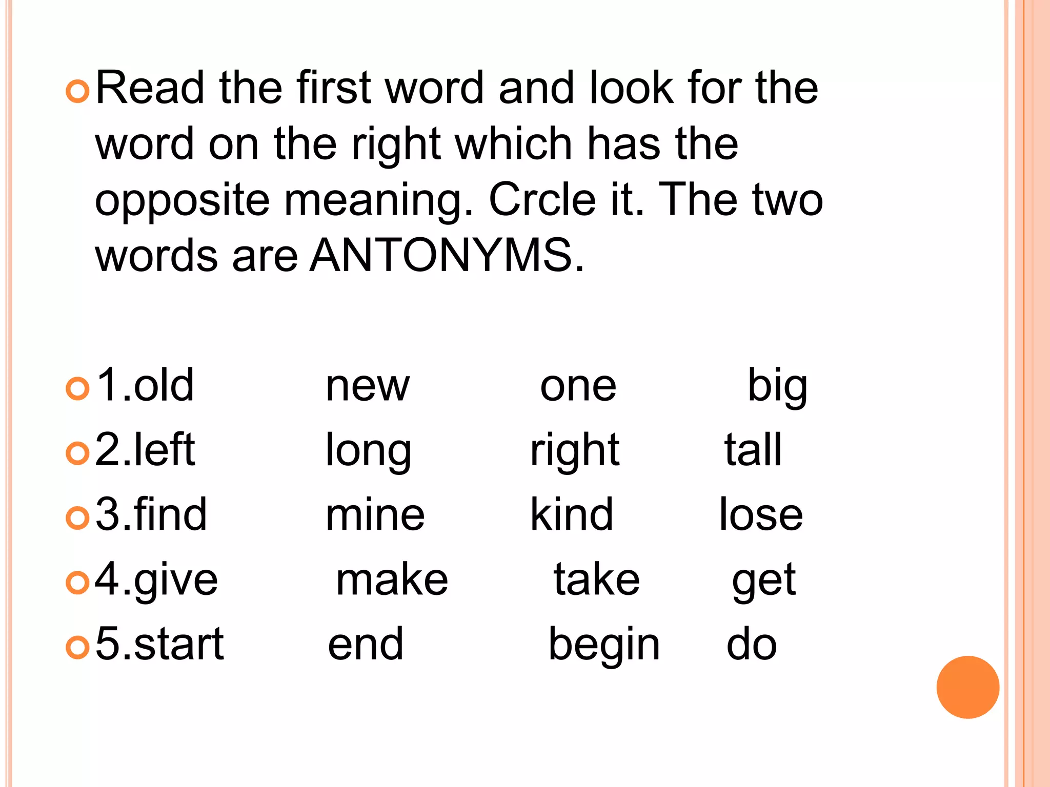 English ii antonyms | PPTX