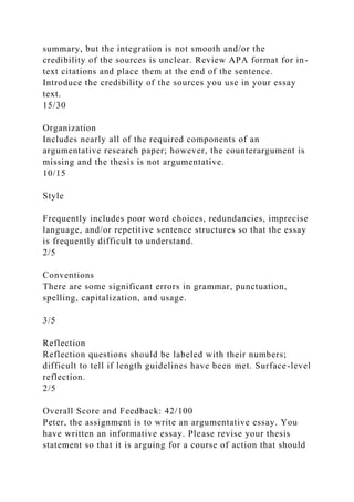 English II – Touchstone 3.2 Draft an Argumentative Research Essay.docx