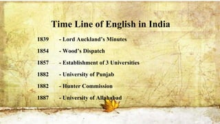 English in india, history, evolution and future | PPTX