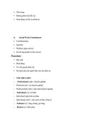 English in social work | DOC