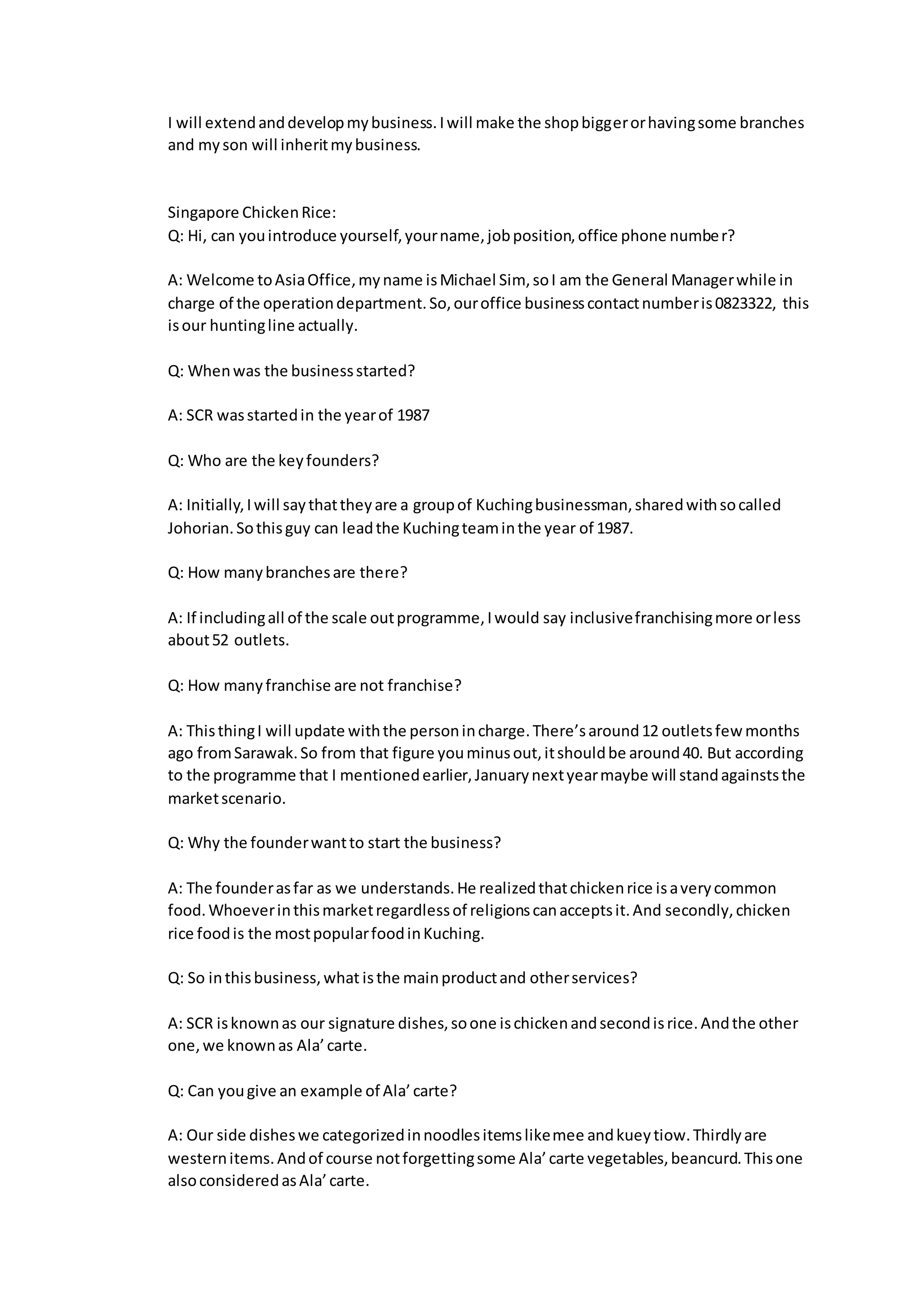 English 2 Project 2 interview questions | DOCX | Business ...