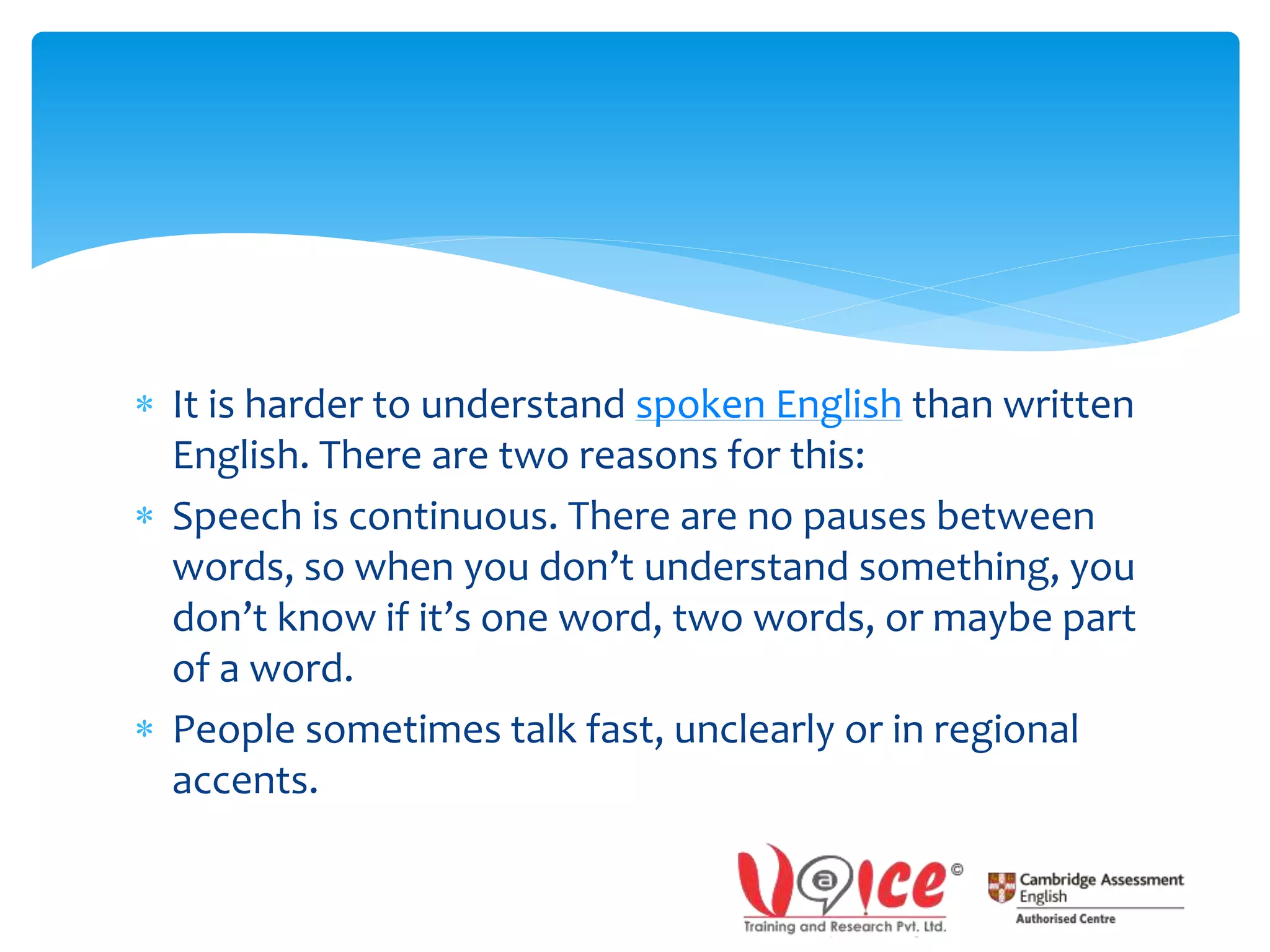 English in the spoken form | PPT