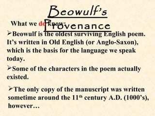 English (intro to beowulf) | PPT