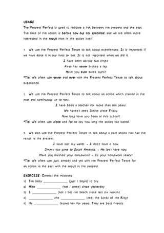 Present Perfect | PDF