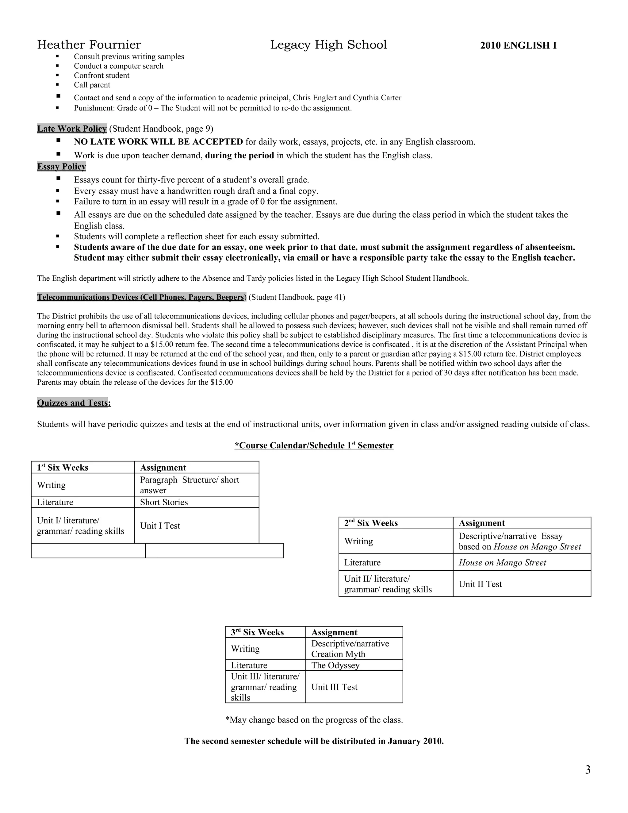 English I Syllabus | DOC