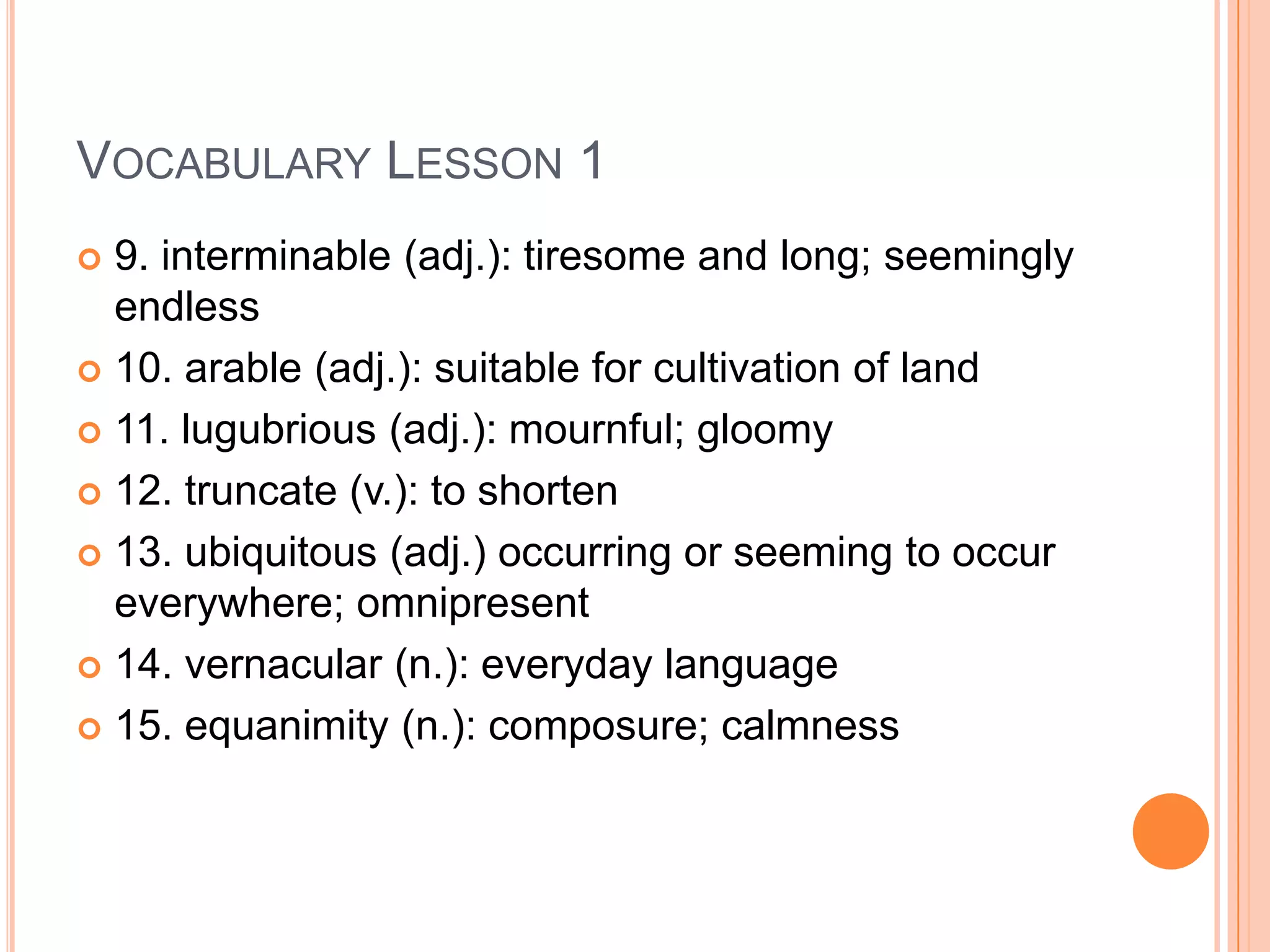 English IV Honors Vocab 1 | PPT