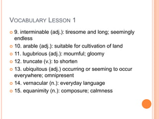 English IV Honors Vocab 1 | PPT