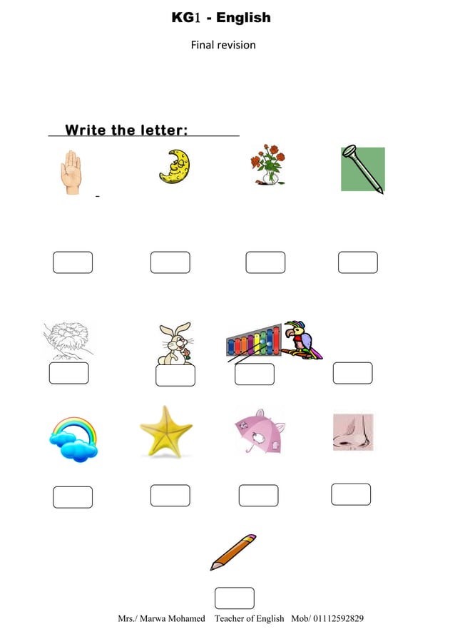English kg1 final revision | DOC
